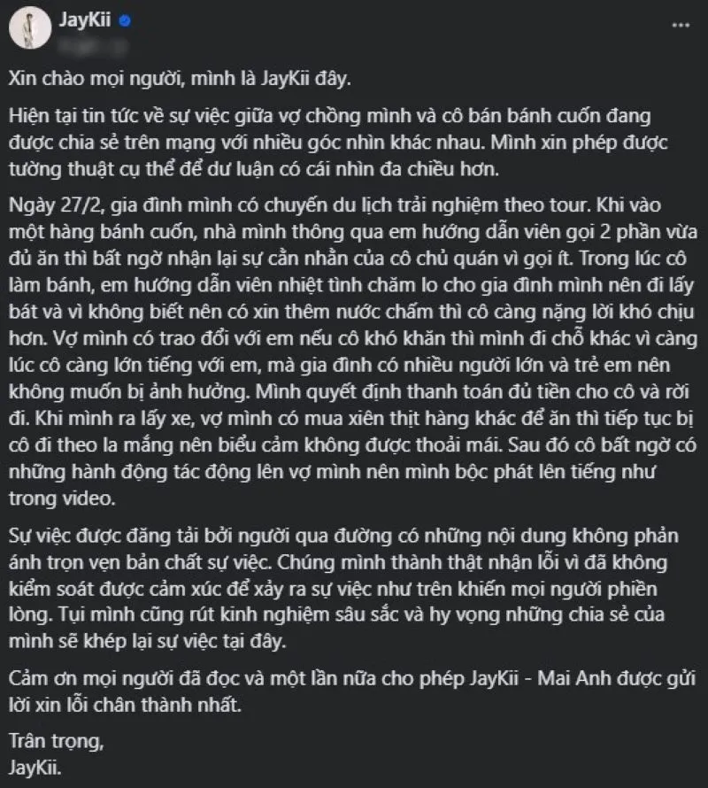 Vợ chồng Jaykii và những lần cư xử khiếm nhã