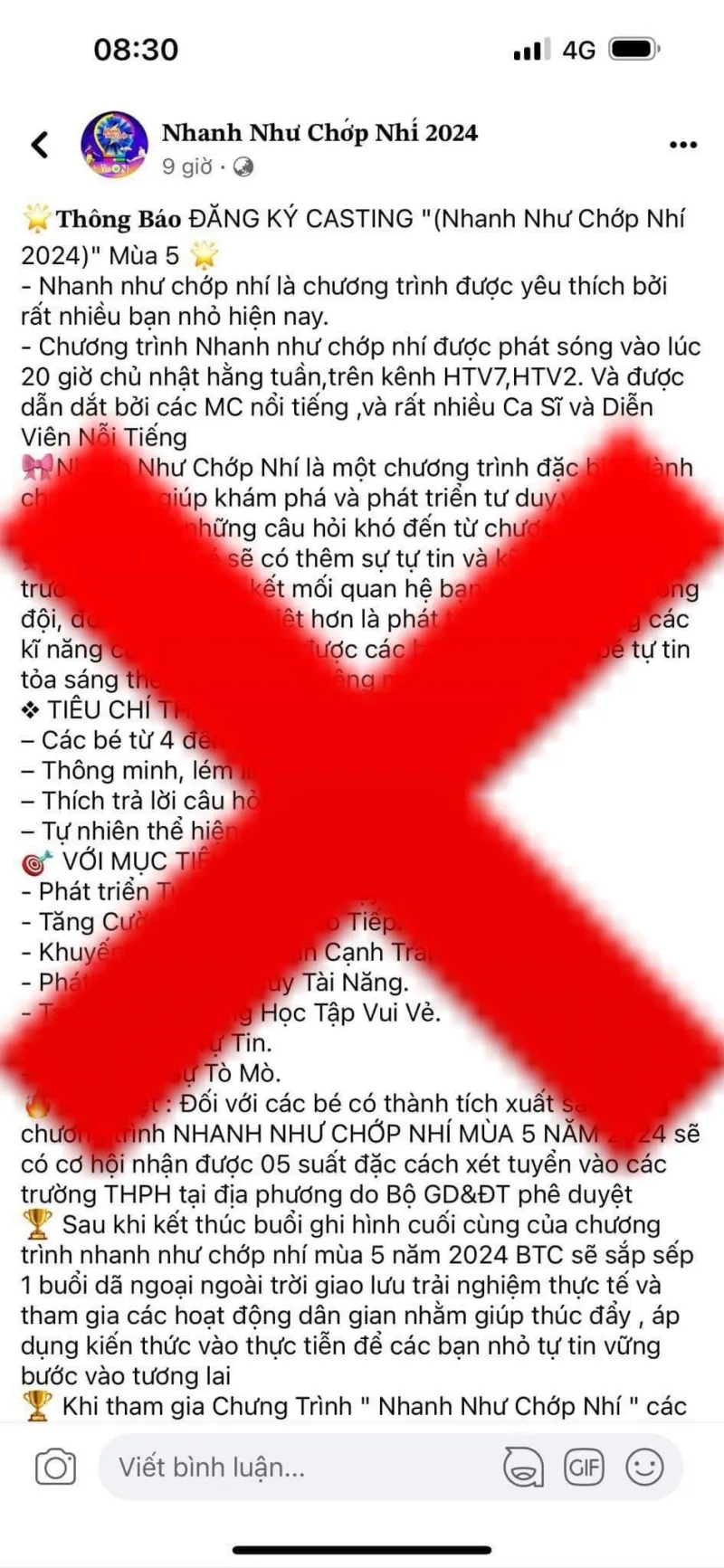 Nhanh Như Chớp Nhí có nhiều page giả mạo, nhiều người bị lừa, ekip nói gì?