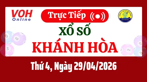 XSKH 29/4 - Kết quả xổ số Khánh Hòa hôm nay thứ 4 ngày 29/4/2026