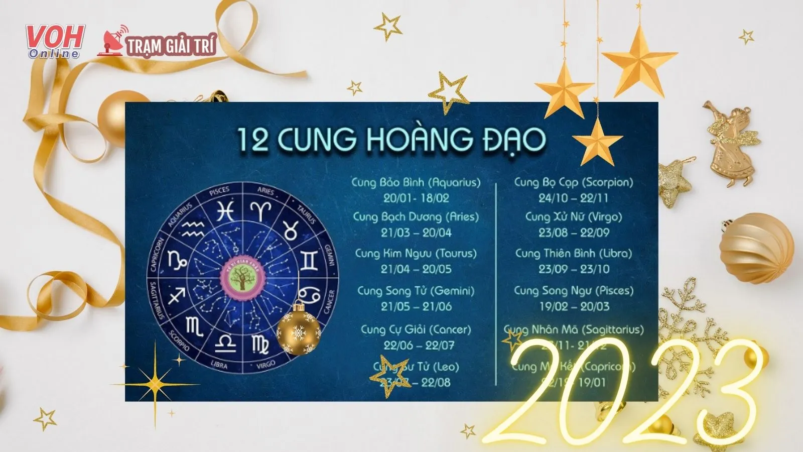 Tử vi năm 2023 của 12 cung hoàng đạo