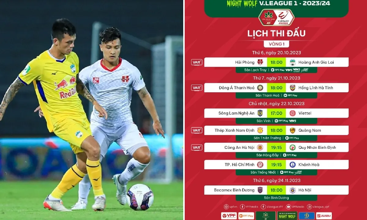 Link xem trực tiếp V-League 2023 vòng 1: Hải Phòng vs HAGL | Công An Hà Nội vs Bình Định